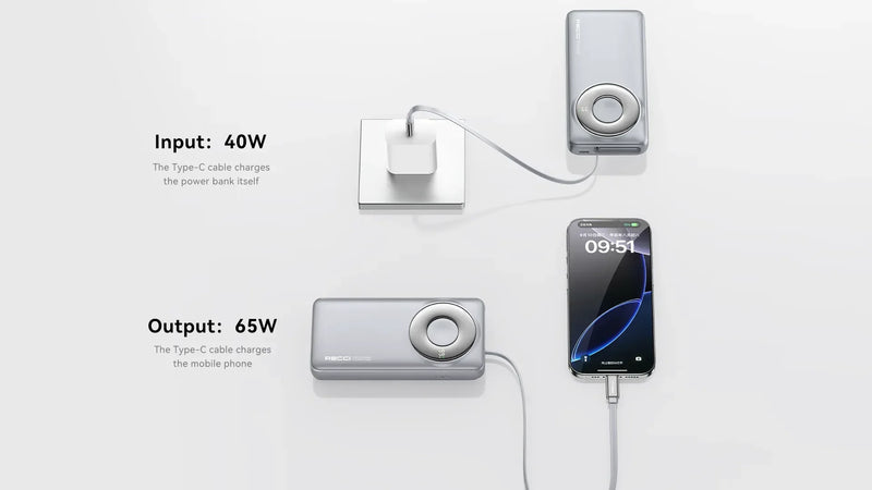 RECCI Power Bank 20000mAh, 65W, RPB-P72 – TOP Shop Egypt