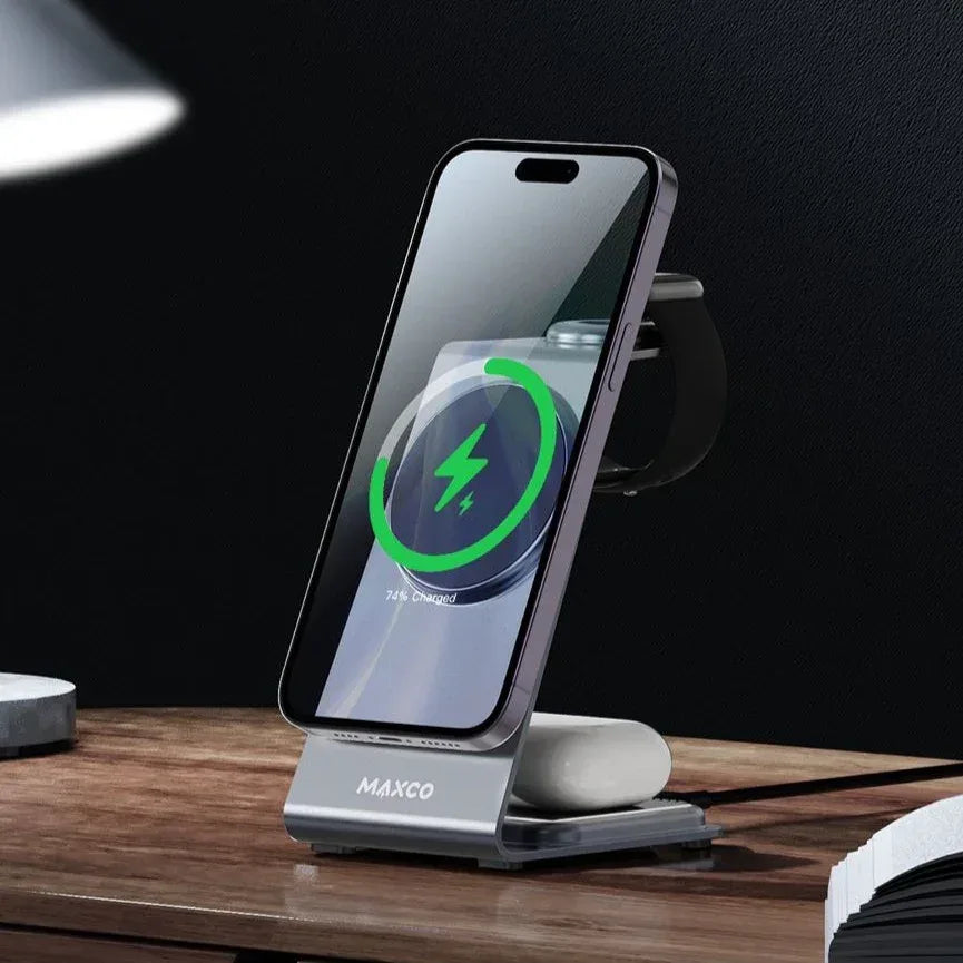Maxco 3 in 1 Multi-Function Wireless Charger 15W MW05